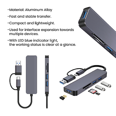 Fusion 5 in 1 USB 3.0 Hub with Type-C | Corporate Gifts & Premium ...